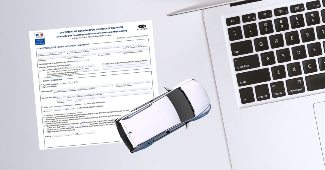 Certificat de cession d'un véhicule à remplir en ligne